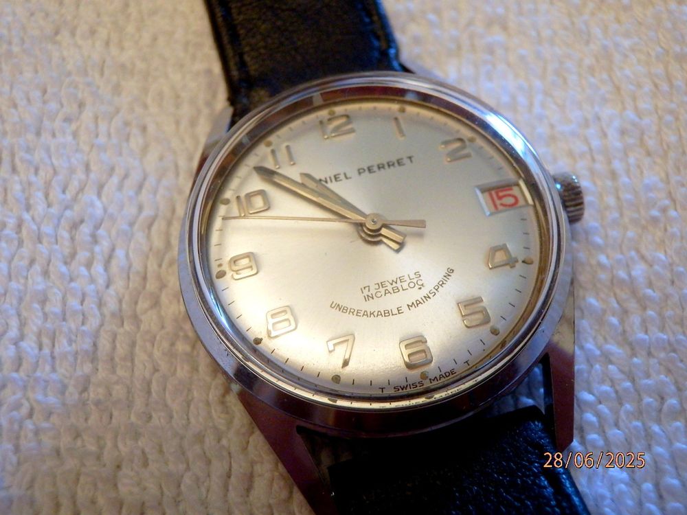 Daniel Perret, mech. handaufzug, 17 Jewels, 30mm, Vintage (Gebraucht ...