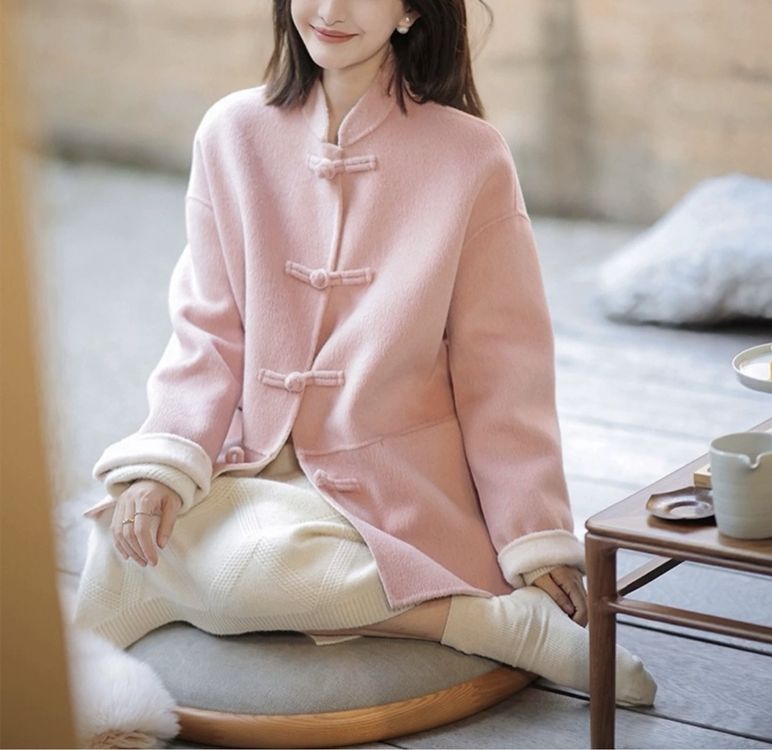 100% australian wool Chinese designer coat midlong (Neu (gemäss ...