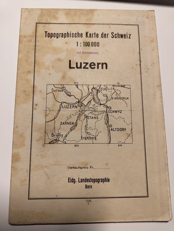 Topographische Karte der Schweiz, Luzern 1949 | Kaufen auf Ricardo