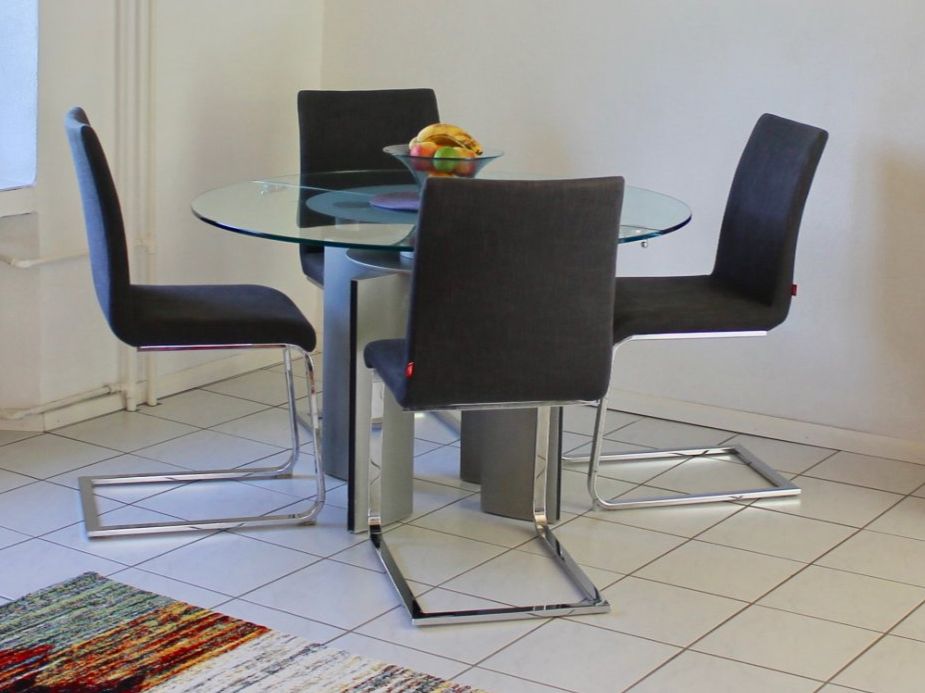 Stilvolle Esstisch Rund Glas Mit 4 Stuehlen Bild
