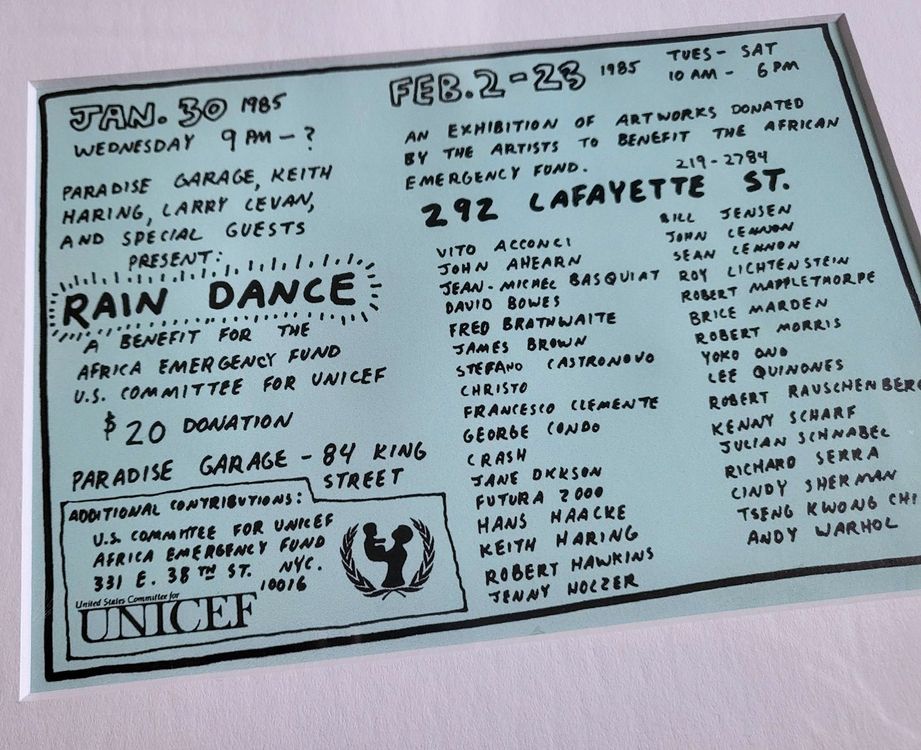 Keith Haring - Rain Dance 1985 Hand signed announcement COA (Gebraucht ...