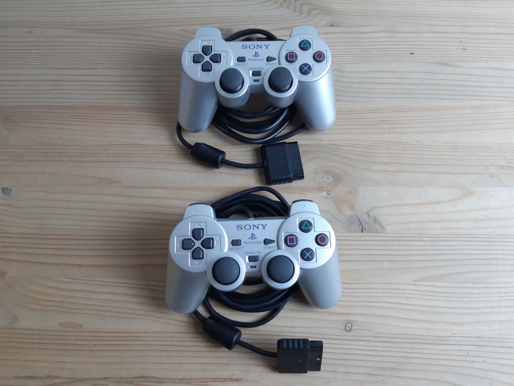 2 x Original Sony PS2 Dualshock 2 Controller SILBER im Set | Kaufen auf ...