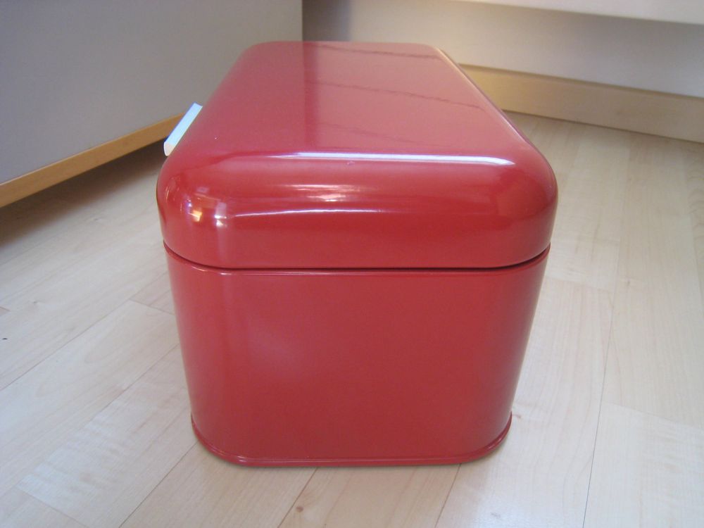 rote RETRO Brotbox Brotkasten, aus Metall Box für alles (Gebraucht) in ...