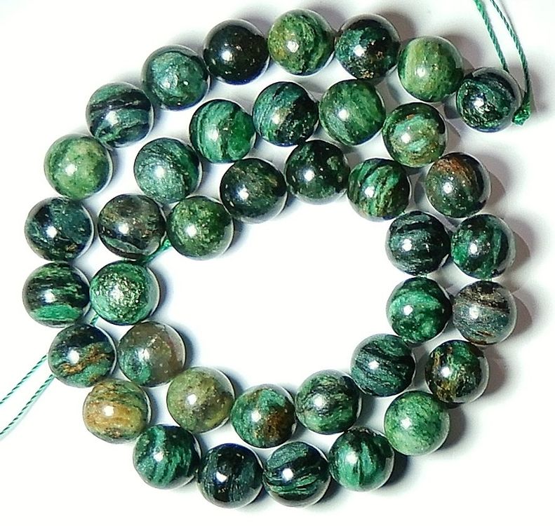 1 Strang echte rare russiche Serpentin Perlen 10 mm | Kaufen auf Ricardo