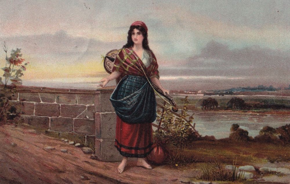 Mignon nach Goethe mit Laute • antike Litho-AK Mädchen/Frau | Kaufen ...