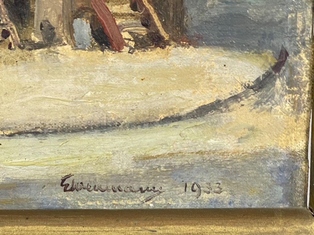 30er Jahre Gemälde Marktszene Gemälde unleserlich signiert (Gebraucht ...