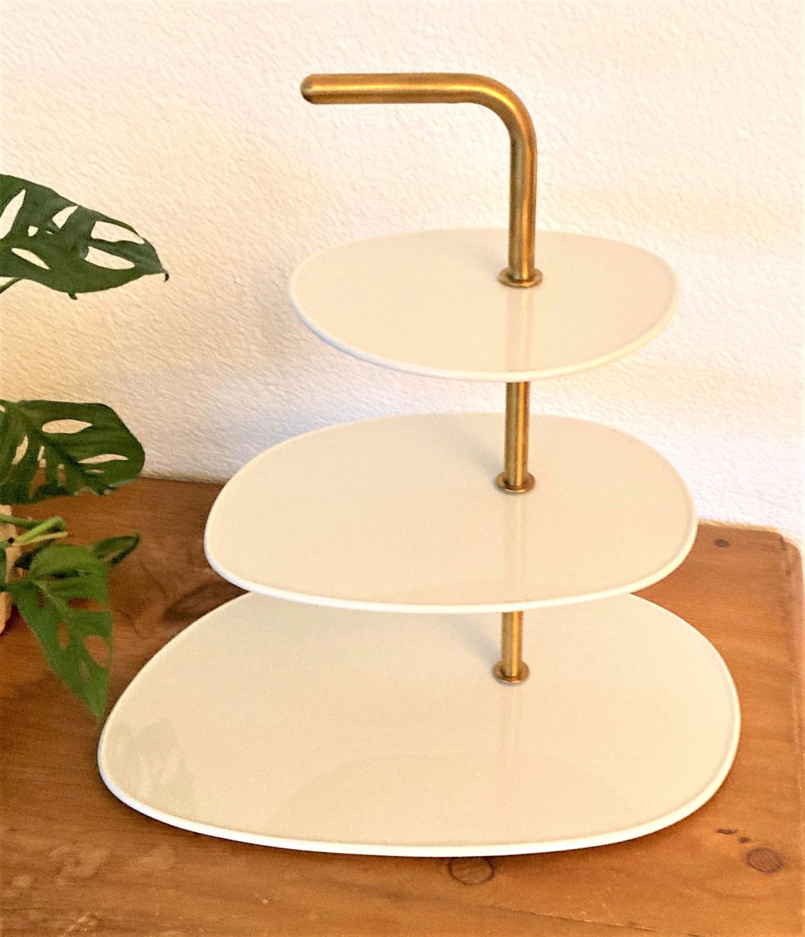 3-fach Etagère Porzellan weiss - Griff goldfarben IKEA - TOP (Gebraucht ...