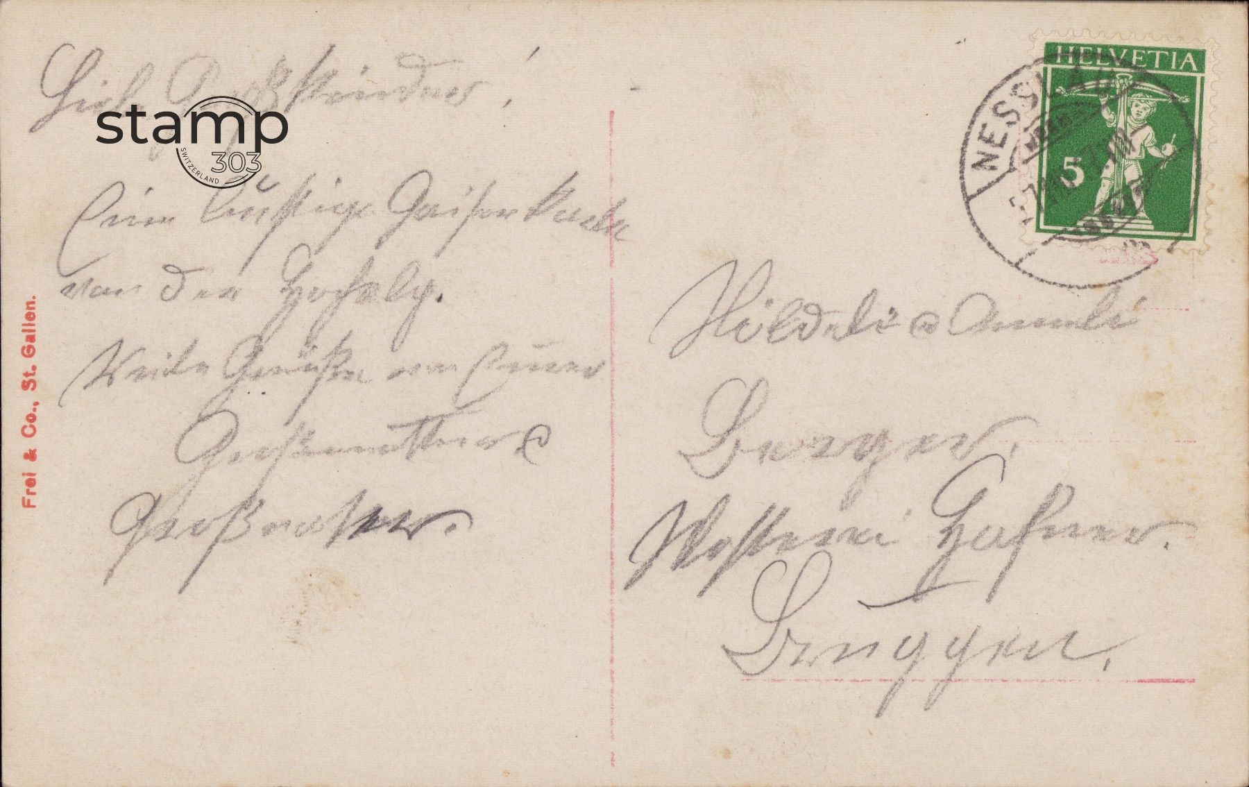 1917 AK Auf der Hochalp mit Geissen (Gebraucht) in Eggersriet für CHF 6 ...