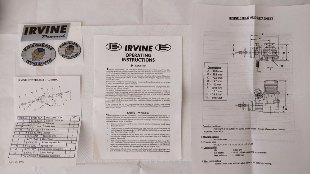 Irvine 61 RLS RC-Modell Verbrennermotor | Kaufen auf Ricardo