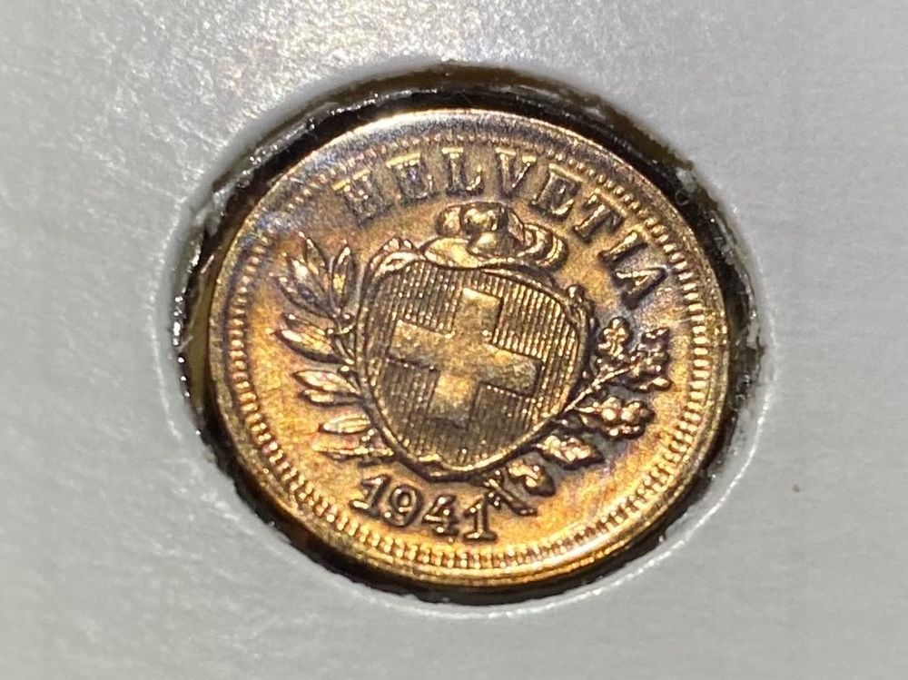 Schweiz Set 1 + 2 Rappen 1941 vzgl - unz Wappen Eidgenossen (Neu (gemäss Beschreibung)) in ...