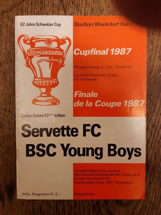 Match-Programm Cup Final 1987 Servette FC-BSC Young Boys, YB | Kaufen auf Ricardo