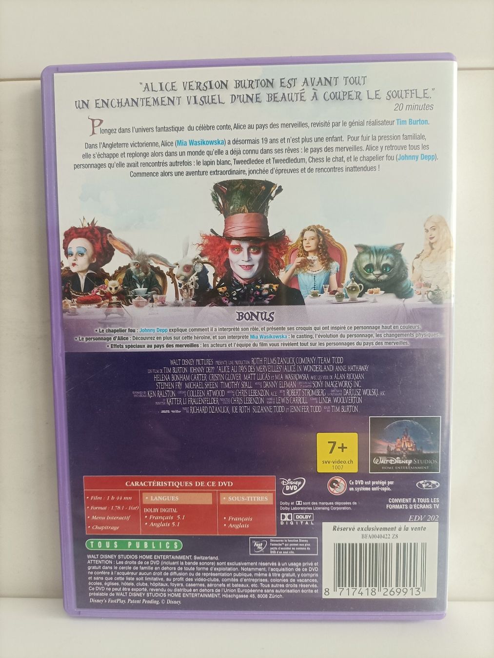 DVD Alice au pays des merveilles Johnny Depp (Disney) fr/uk (D'occasion ...