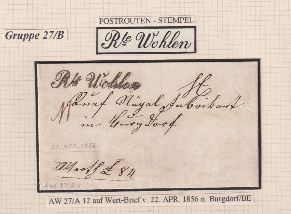 POSTROUTEN- STEMPEL ! Rte Wohlen !! (Gebraucht) in Bibern SH für CHF 32 ...