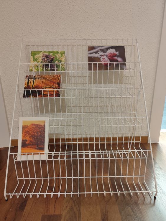 Weisser Metall Postkartenständer Ständer 5-stufig | Kaufen auf Ricardo