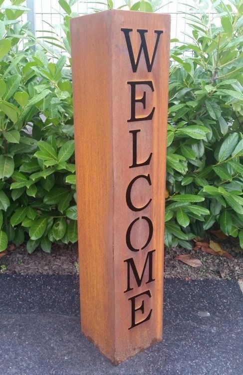 Rostsäule Welcome Metallsäule 100cm (Neu und originalverpackt) in ...