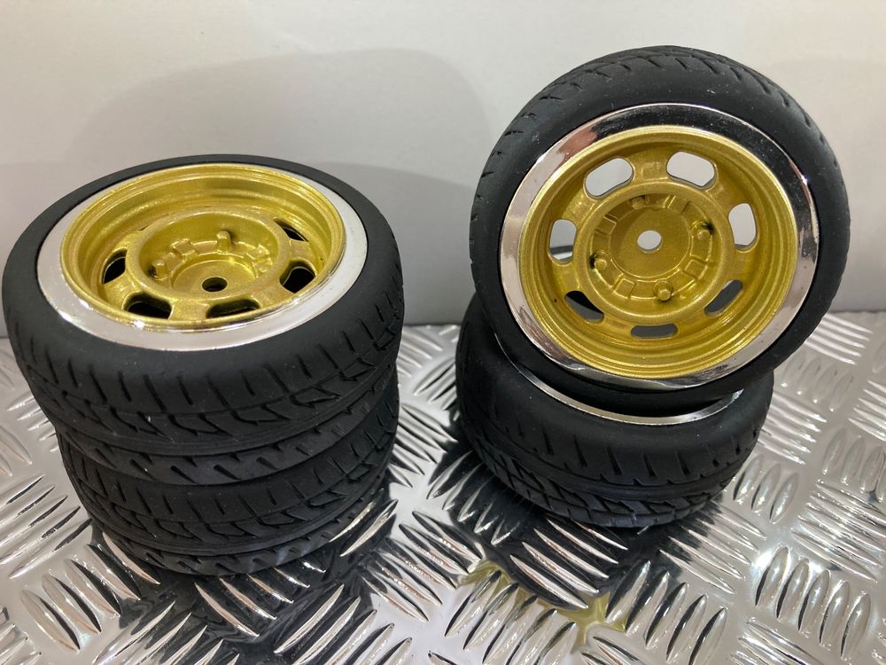 RC Radsatz 1:10 «Racing Retro Gold Metallic» 26mm NEU! (Neu (gemäss ...