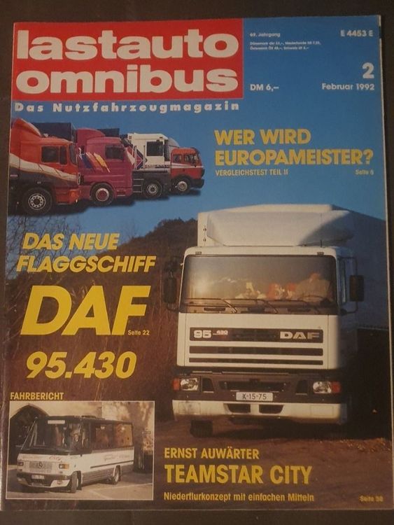 Lastauto Omnibus 2/92 Daf 95.430 MAN 19.502 Scania 143 xx (Gebraucht ...