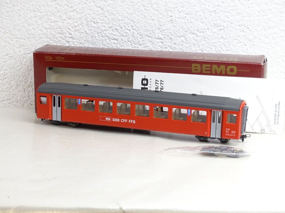 Bemo 3271 422 Personenwagen SBB, 2.Kl. B722, Rot, H0m, OVP (Neu und originalverpackt) in Wohlen ...
