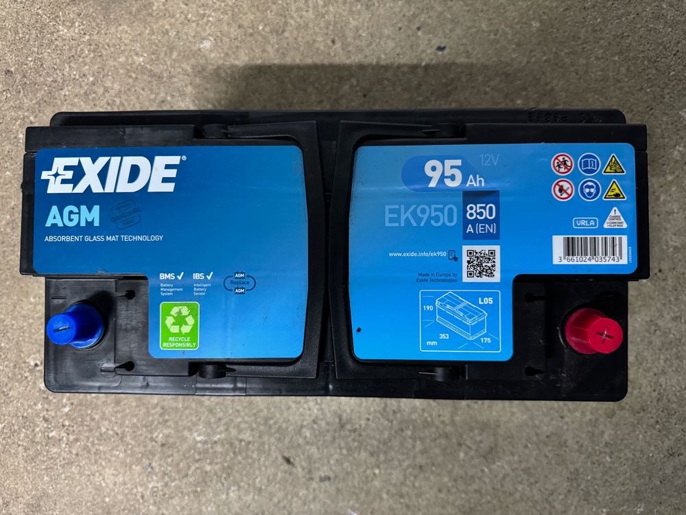 Exide EK950 AGM 95Ah Autobatterie (Gebraucht) in Bertschikon Gossau für CHF 75 – nur Abholung ...