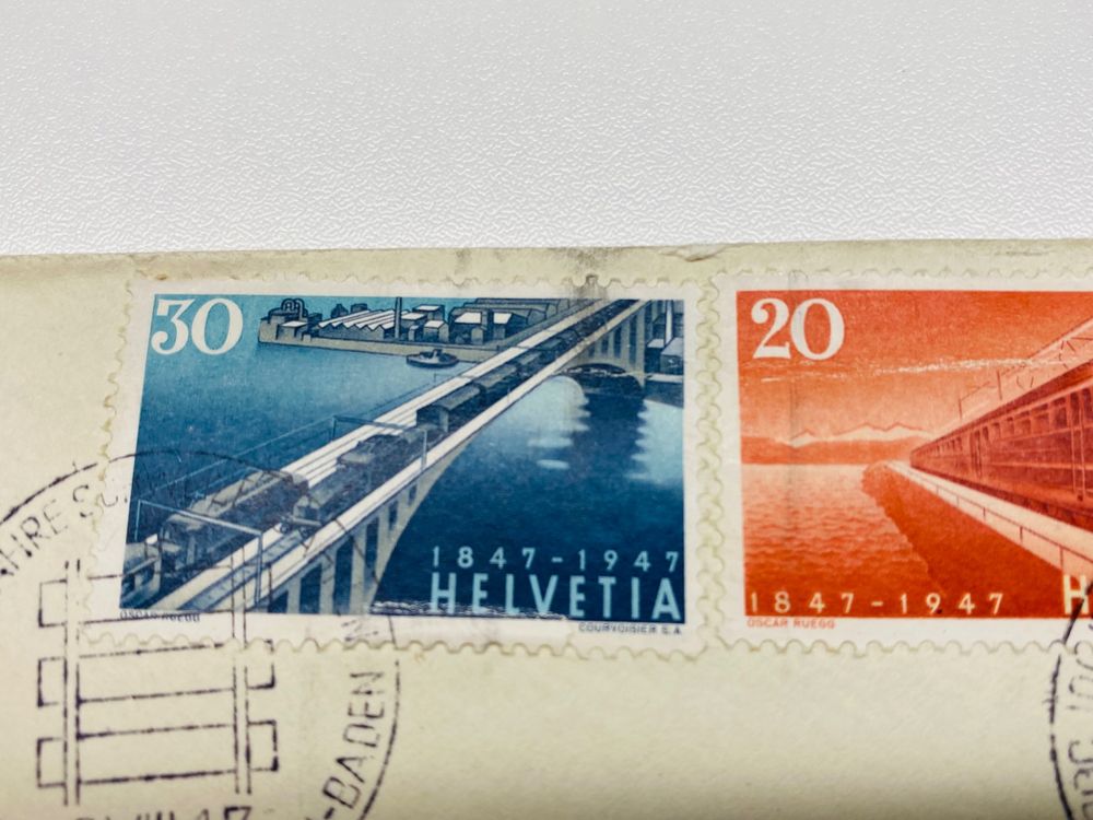 1947 FDC Eisenbahn Satz 100 Jahre Schweizer Eisenbahnen (Gebraucht) in Müswangen für CHF 4 – mit ...
