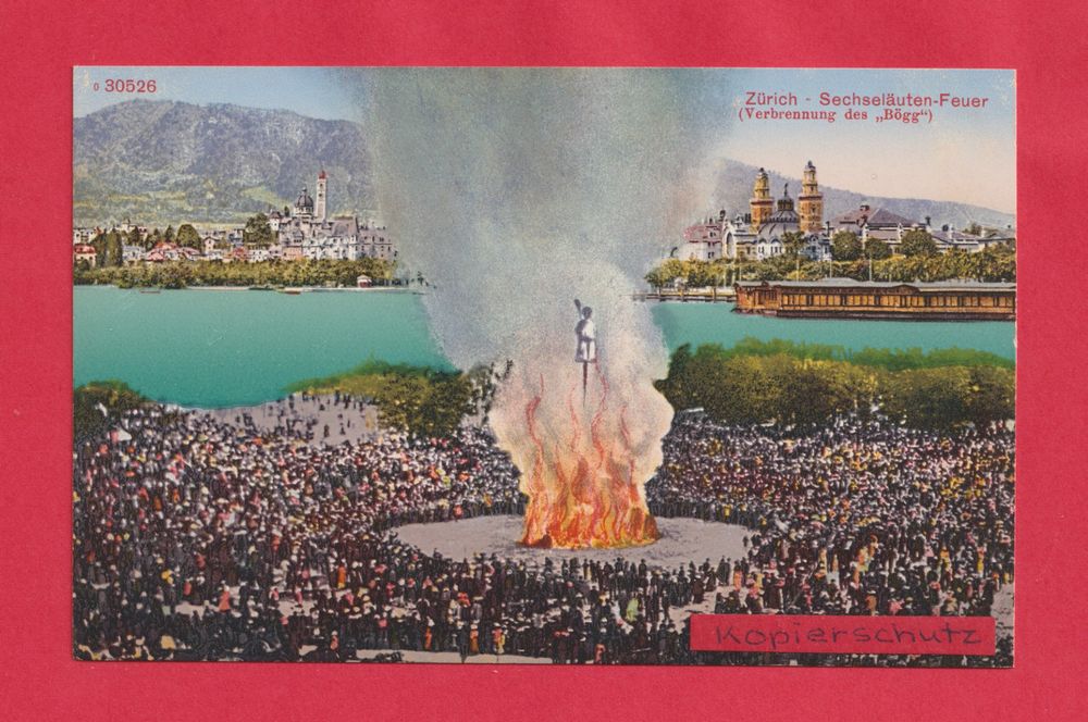 Stadt Zürich (ZH) Sechseläuten-Feuer Verbrennung des "Bögg" (Gebraucht ...