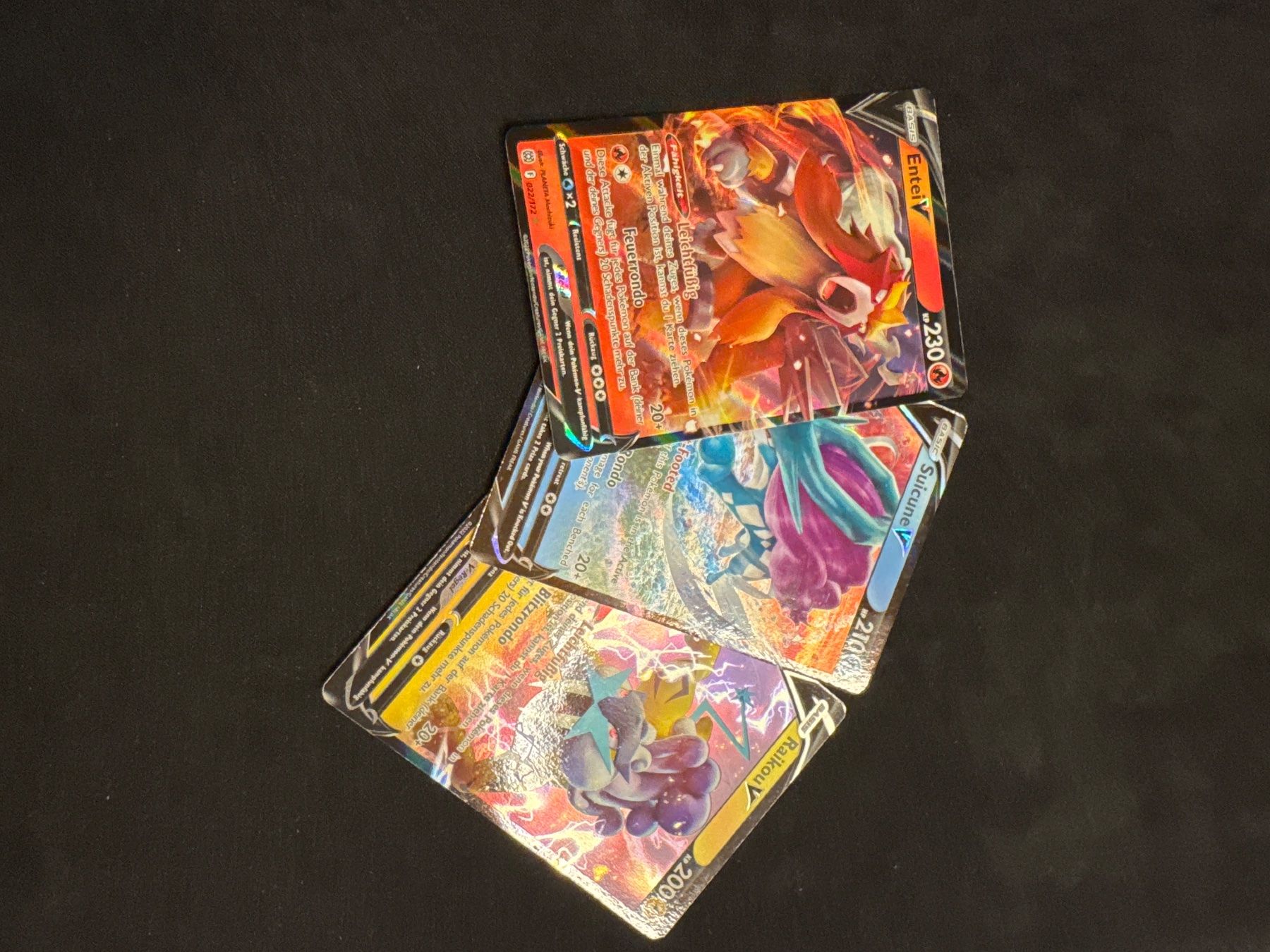 Pokemon Karten Trio - Legenden - Raikou, Suicune & Entei V! (Gebraucht ...