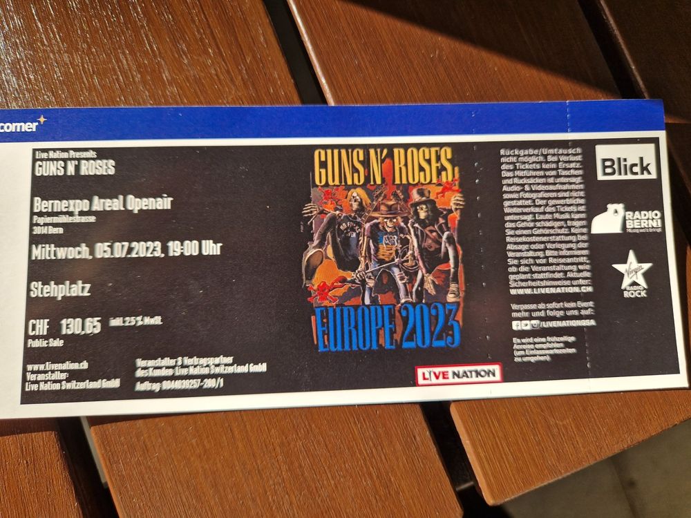 Guns n Roses Ticket Bern 05.07.23 | Kaufen auf Ricardo