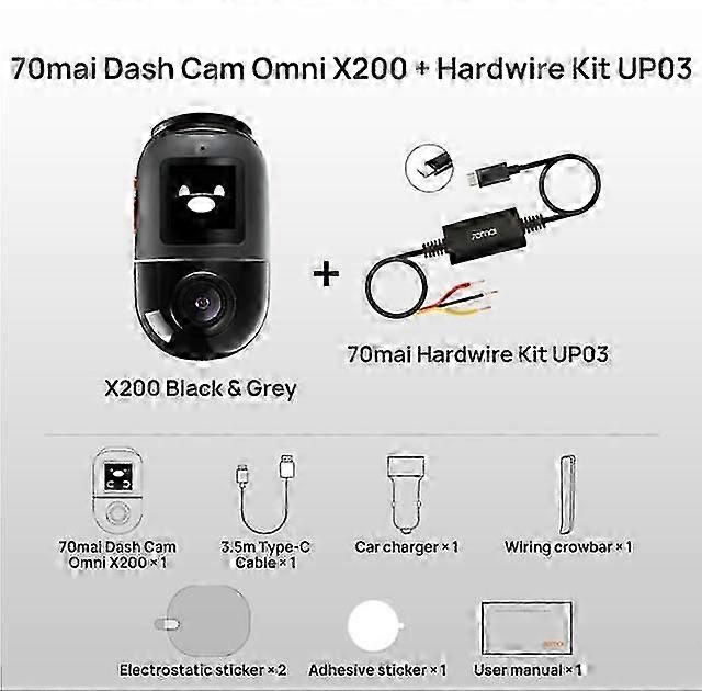 70mai Omni X200 Dash Cam + UP03 Hardwire Kit - New! (Car) (Nuovo ...