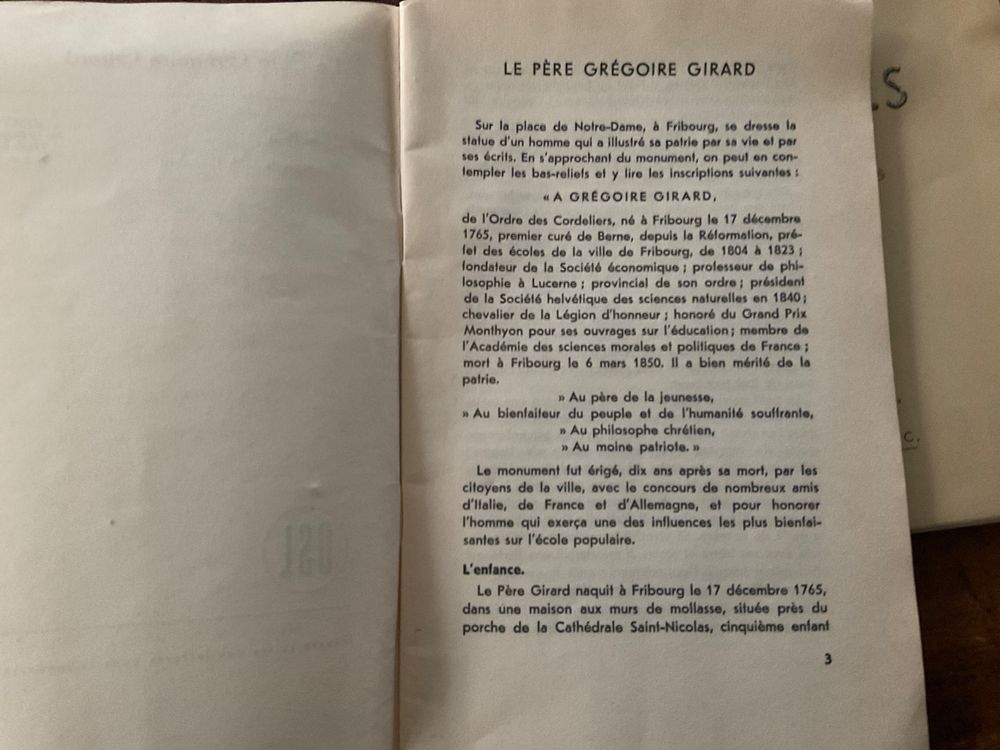 Le Père Grégoire Girard + Pierre Gallandes, livres anciens (D'occasion ...