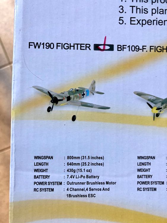 FMS Mini FW190-A8 800 Series Electric Warbird (Neu und originalverpackt ...