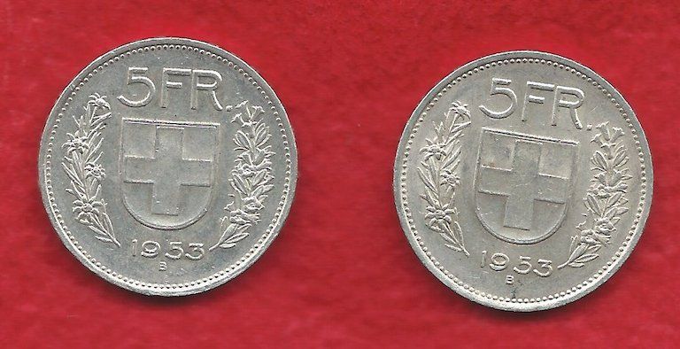 5 Franken 1953 zwei schöne Exemplare | Kaufen auf Ricardo