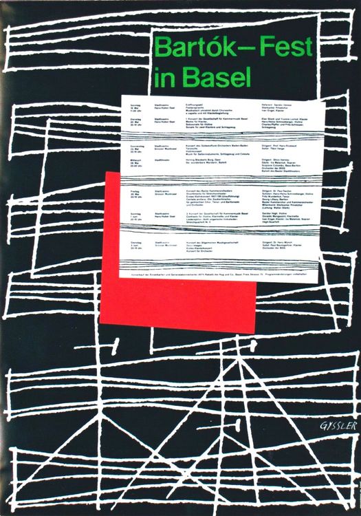 BARTOK FEST IN BASEL 1957 - Original Plakat (Gebraucht) in Blonay für CHF 360 – mit Lieferung ...