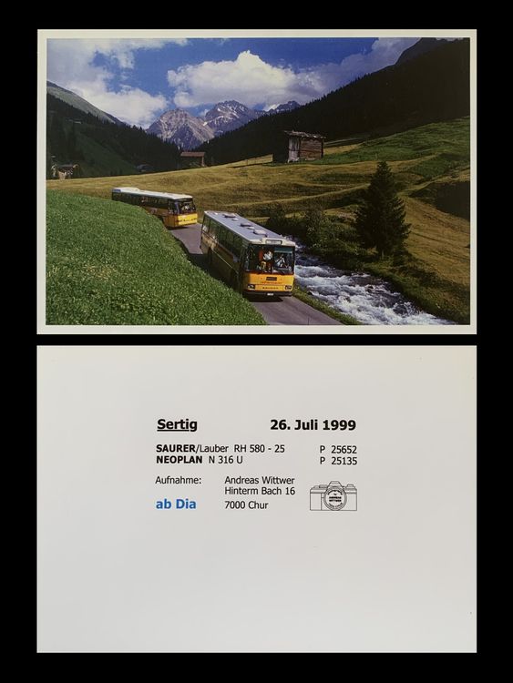 Sertig Clavadel Davos Postauto Saurer RH Neoplan Foto Druck (Neu ...