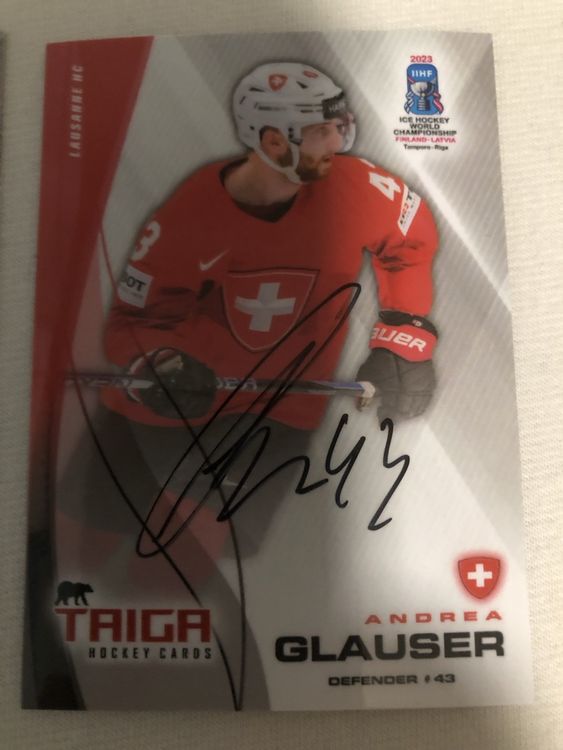 Andrea Glauser Lausanne Fribourg Hockey Card signiert (Gebraucht) in ...