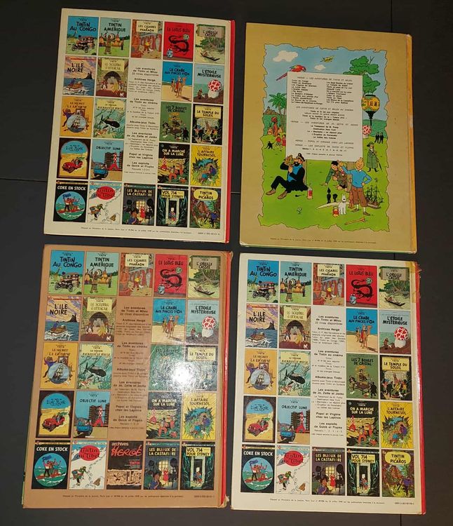Lot de 5 + 4 albums Tintin (anciens, sans code barre) (D'occasion) à ...