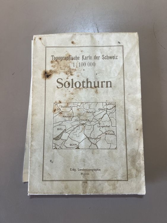 Topographische Karte Solothurn 1936 (Gebraucht) in Zuchwil für CHF 1 – mit Lieferung auf Ricardo ...