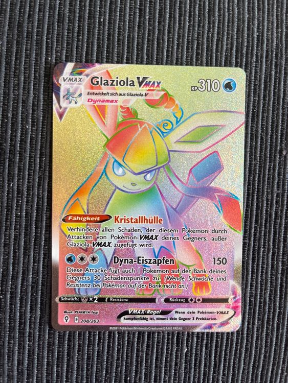Pokemon Glaziola Vmax Rainbow Evolving Skies Deutsch (Neu (gemäss ...