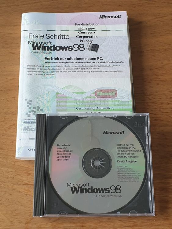 Windows 98 (CD mit Lizenzschlüssel) (Gebraucht) in Münsingen für CHF 10 ...