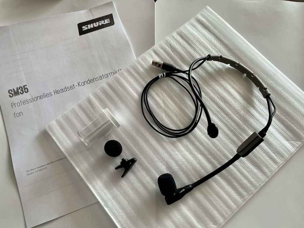 Shure SM 35 TQG Headset Mikrofon m. Ersatzpopschutz und Clip (Gebraucht ...