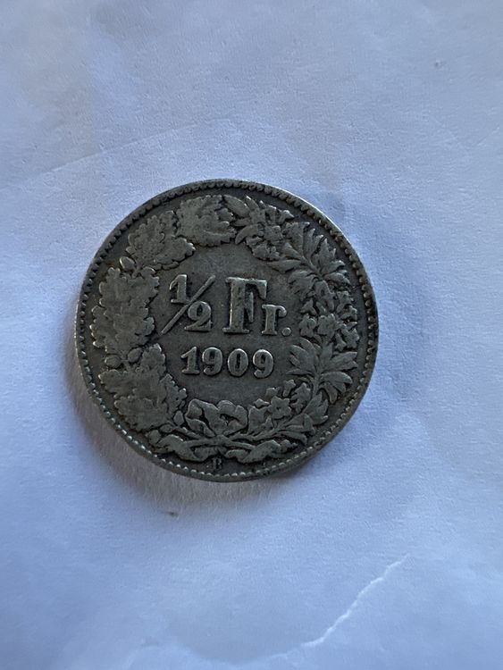 ½ Franken Helvetia Silber 1909 Schweiz Münze (Gebraucht) in Bern für CHF 2.3 – mit Lieferung auf ...