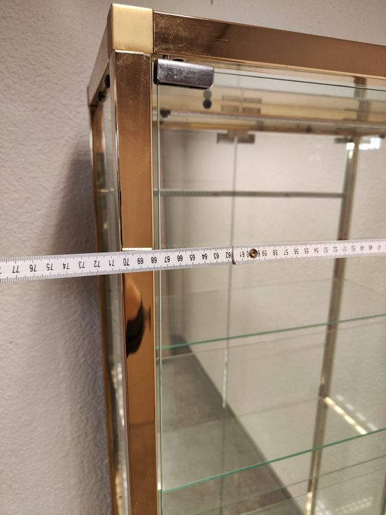 Vintage Glas Vitrine mit Spiegel 70x100x30cm Gold Rahmen (Gebraucht) in ...