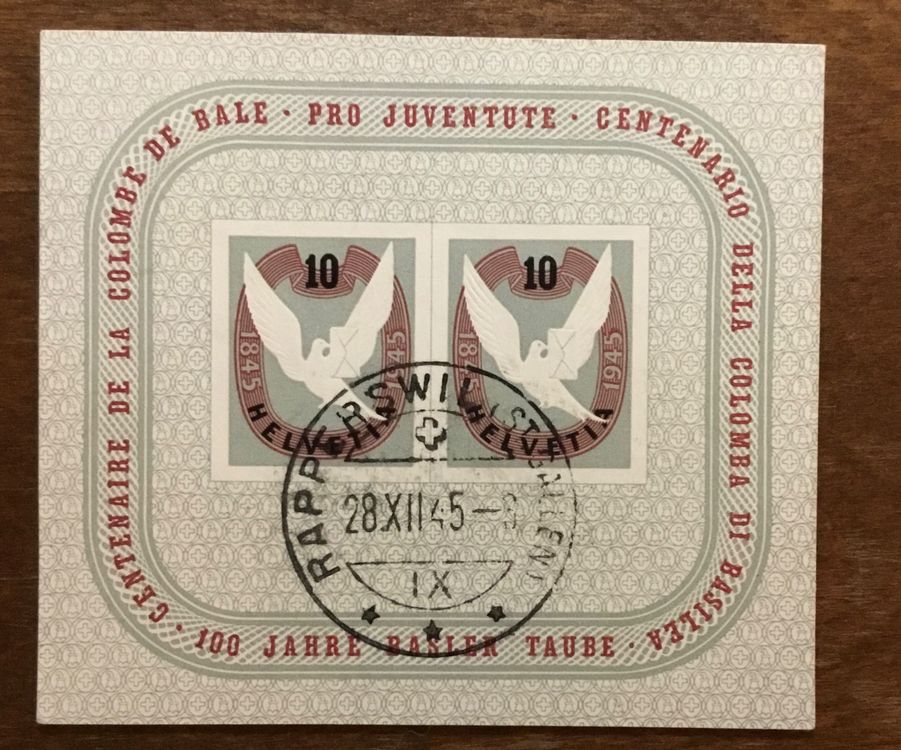 Briefmarke, 100 Jahre Basler Taube (Neu (gemäss Beschreibung)) in Zürich für CHF 5 – mit ...