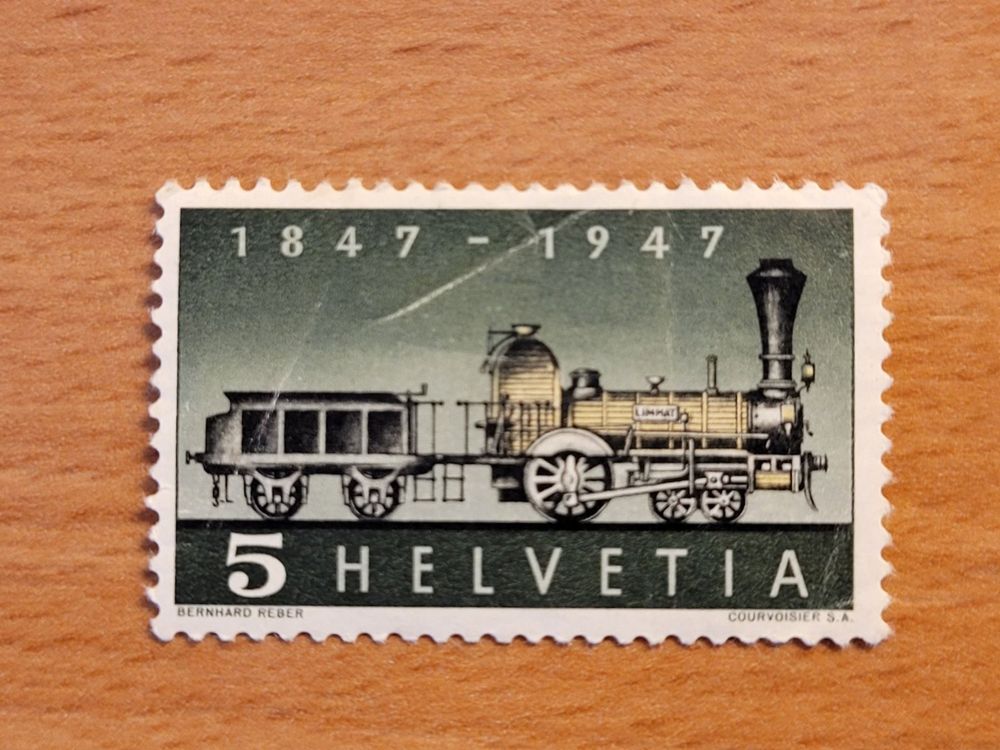 Timbre CH 1947 (277) 100 Jahre Eisenbahn (Gebraucht) in Payerne für CHF 0.45 – mit Lieferung auf ...