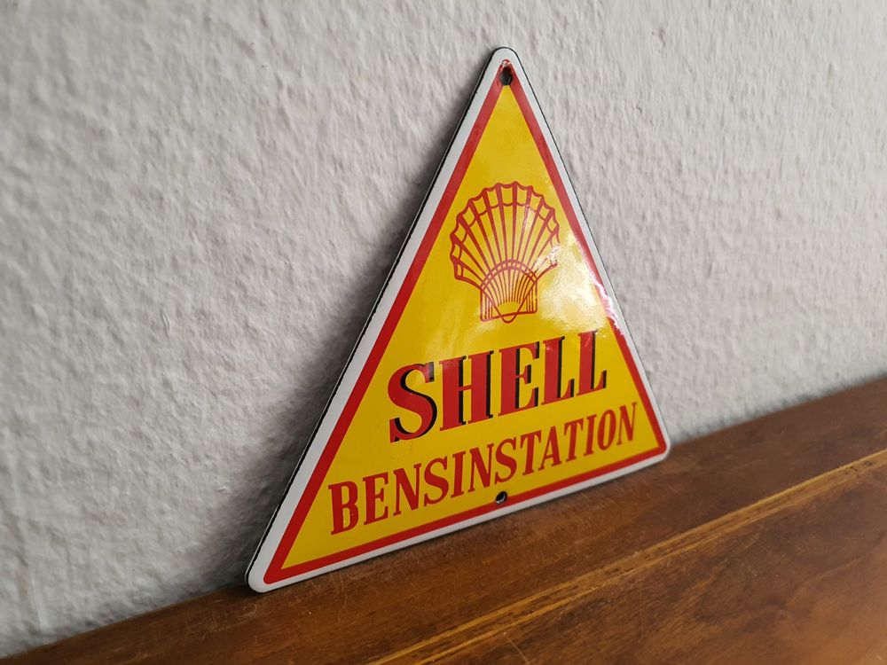 Emailschild Shell Bensinstation Emaille Schild Reklame Retro (Neu ...