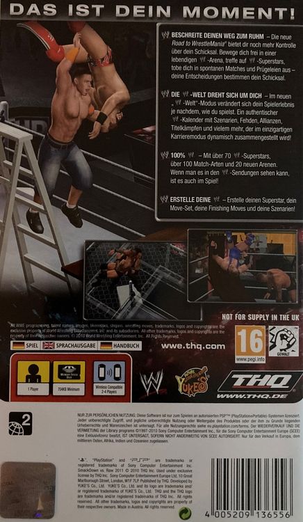 WWE SmackDown vs Raw 2011 - SONY PSP (Gebraucht) in Jonschwil für CHF 8 ...