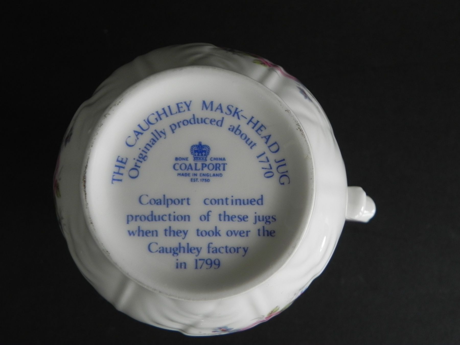 THE CAUGHLEY MASK-HEAD JUG von Coalport - England (Neu (gemäss ...