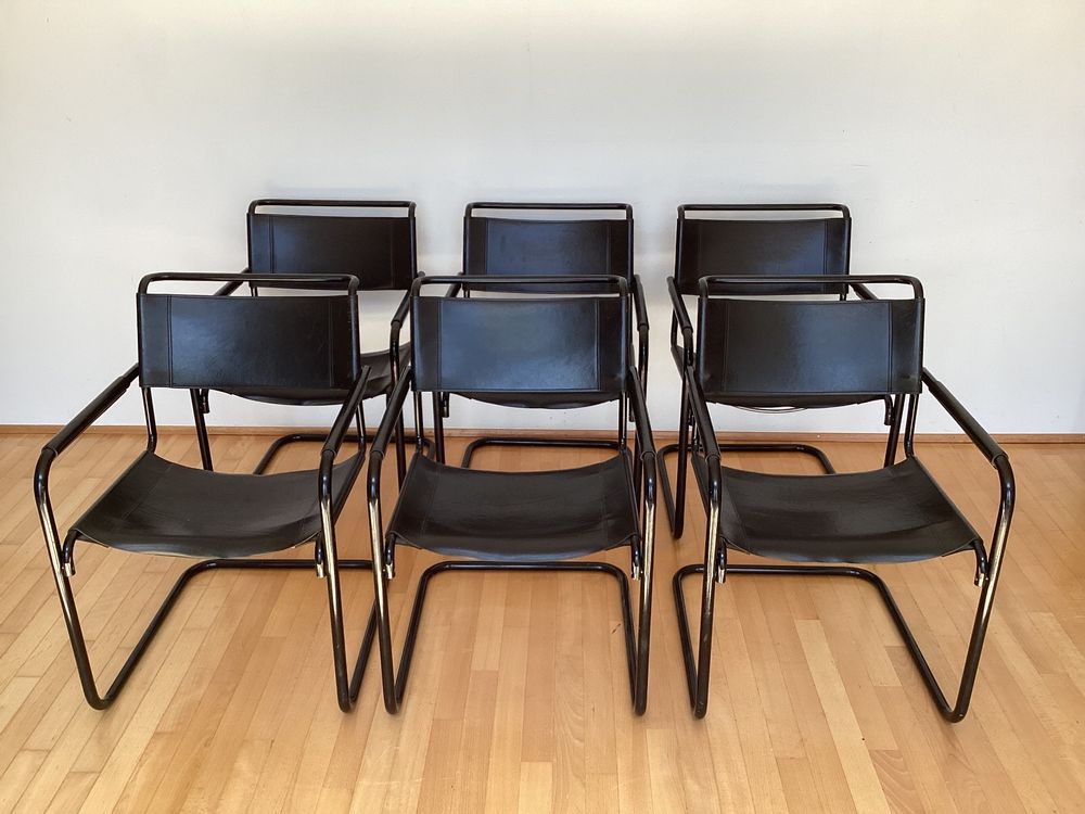 THONET Freischwinger Stühle Leder (6 Stk) (Gebraucht) in Hilterfingen ...