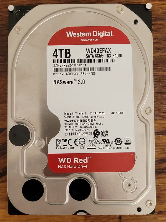 Western Digital Red 4 TB WD40EFAX NASware 3.0 | Kaufen auf Ricardo