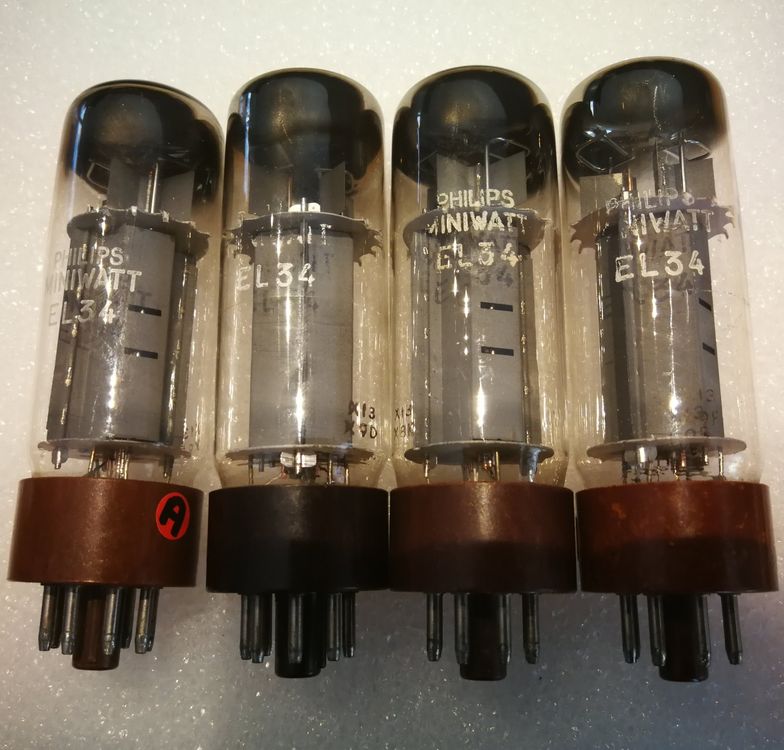 4 X EL34 PHILIPS MINIWATT ( DOUBLE DD GETTER) | Kaufen auf Ricardo