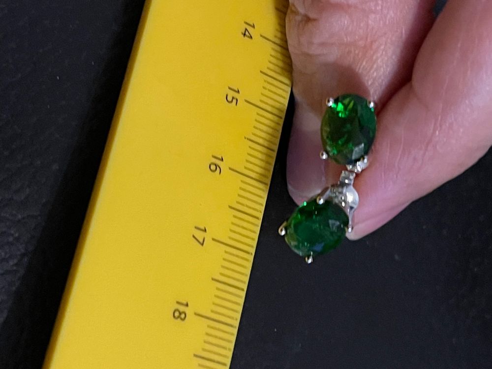 Clous d’oreilles 925 sertis pierres émeraude / livraison gra | Kaufen ...